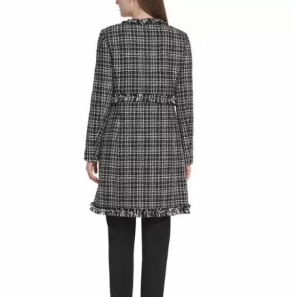 Dkny | Jackets & Coats | Dkny Black Long Tweed Topper Jacket Coat Size | Poshmark